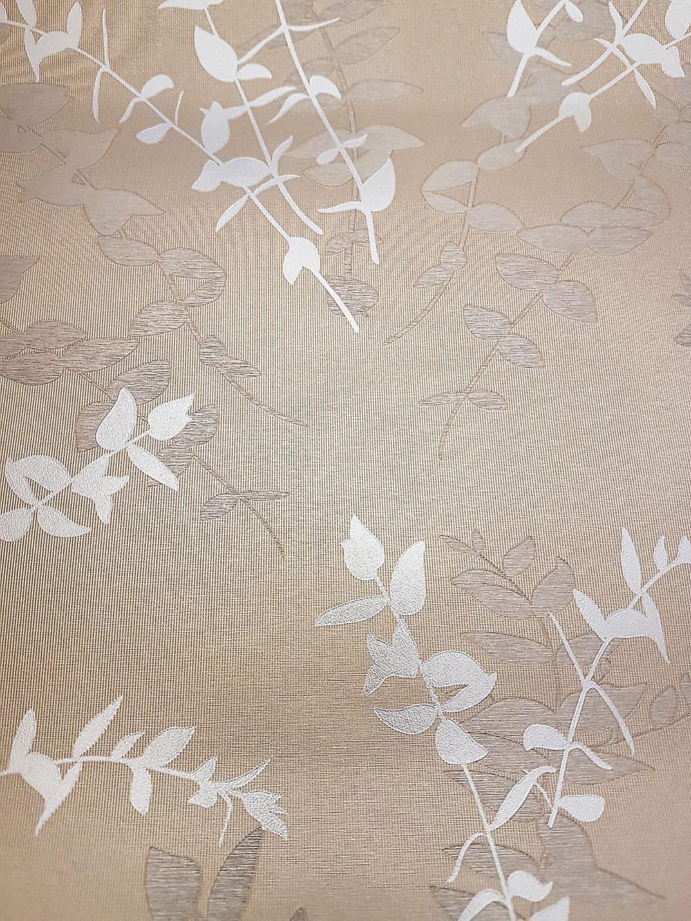 Silver Gold Leaf Floral Wallpaper Metallic Foil Silhouette Vinyl ...