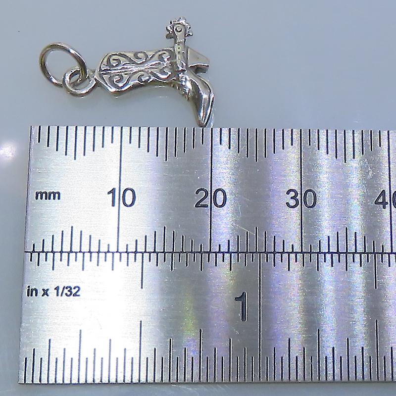 Cowboy Boot Sterling Silver Charm .925 X 1 Cowgirl Boots Charms - 15508 ...