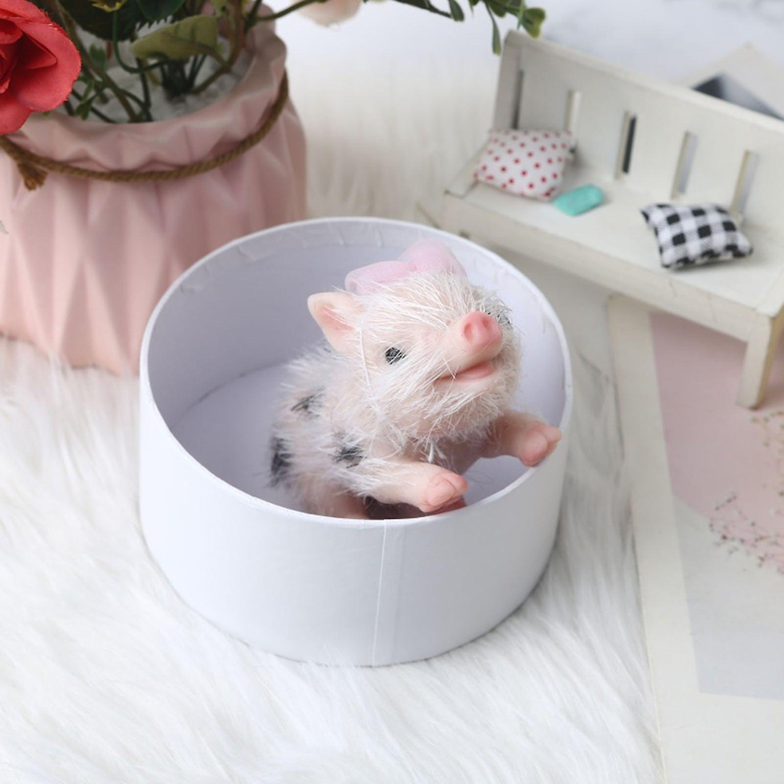 13Cm realisitc pig doll full silicone body miniature reborns piglet ...