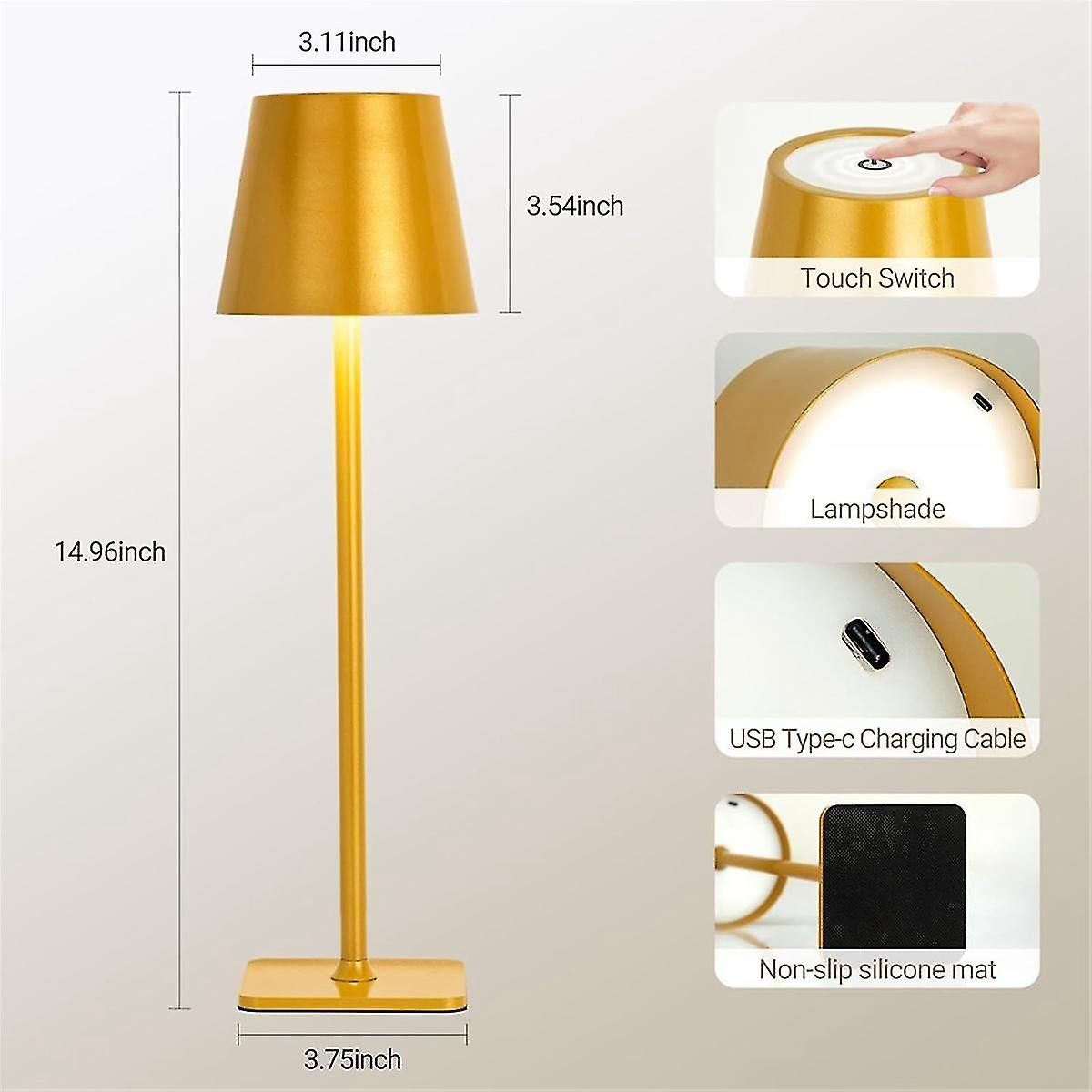 Modern Led Portable Cordless Table Lamp,usb Rechargeable Touch Desk ...