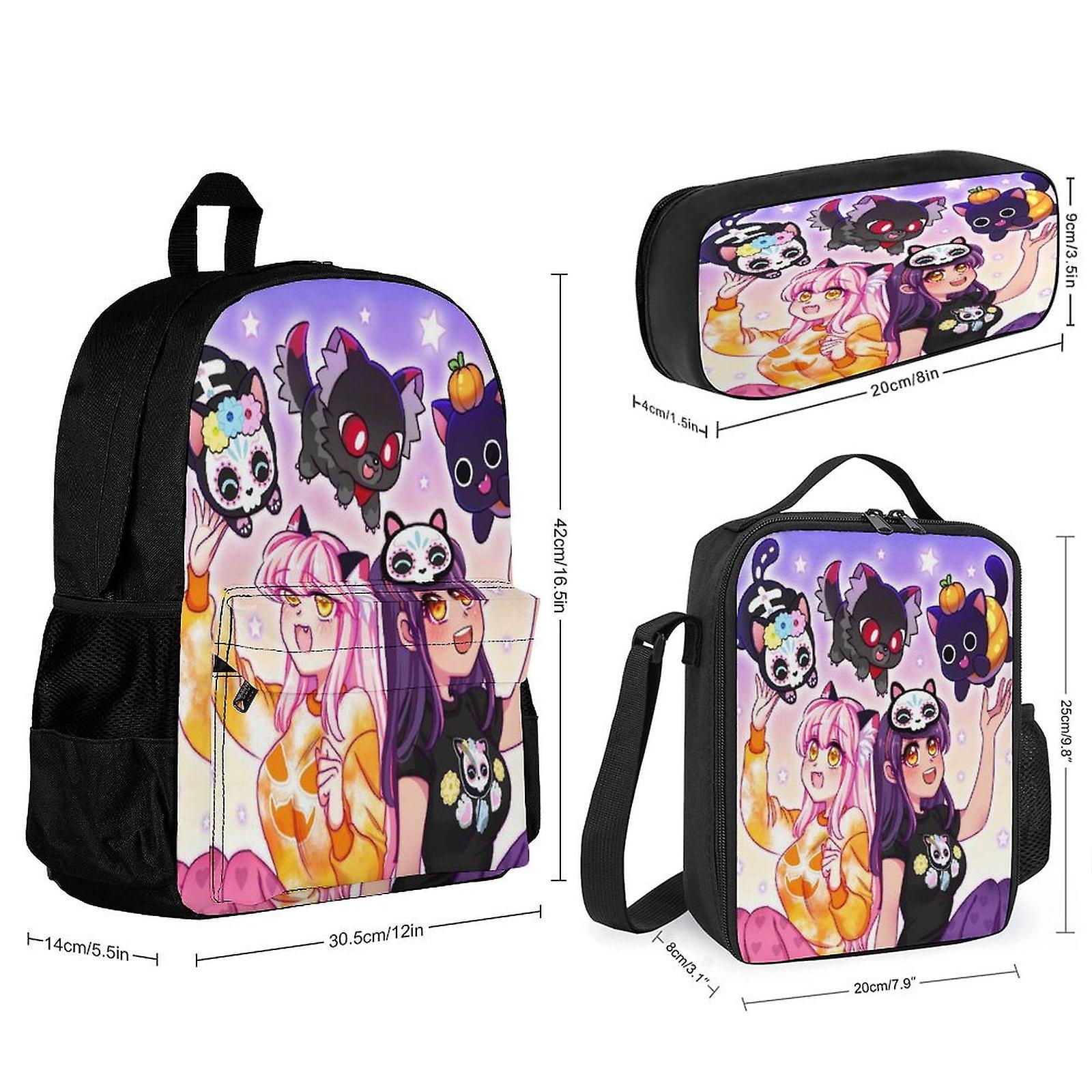 Aphmau Backpack 3 Piece Set Laptop Backpack with Pencil Case Lunch Bag ...