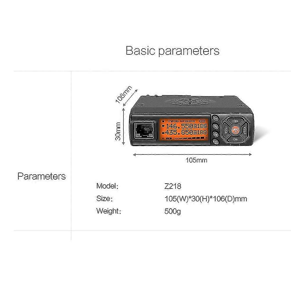 Z218 Mini Mobile Radio Car Radio 10km 25w Dual Vhf/uhf 136-174mhz 400 ...