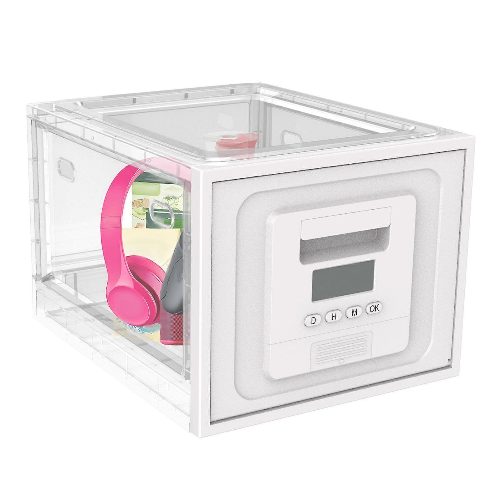 Clear Lockable Storage Box Digital Combination Timed Medication Lock ...
