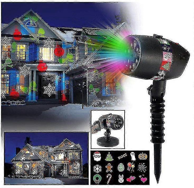 Christmas Projection Light Star Shower Slide Show Halloween Laser Light ...