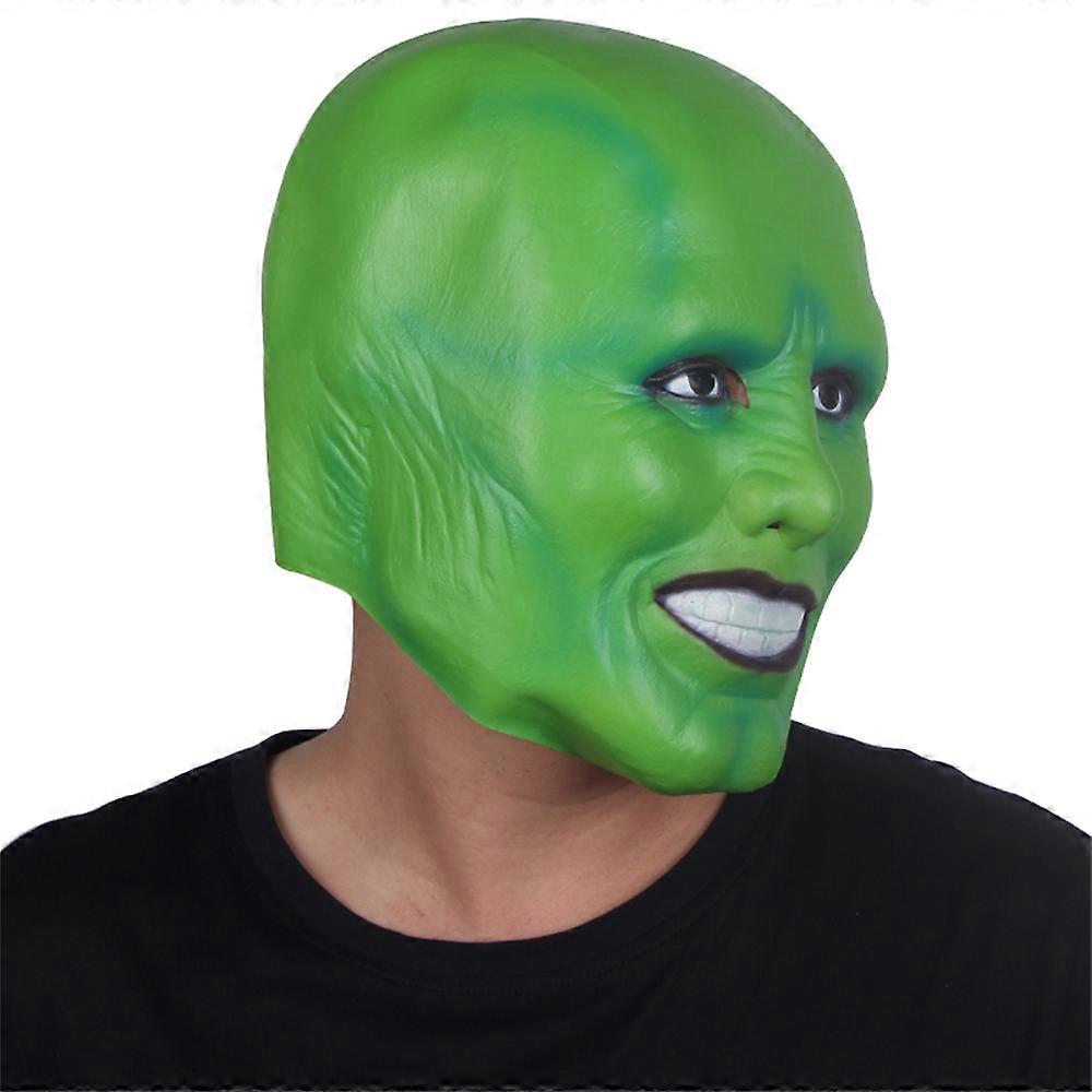 The Mask Funny Green Latex Mask Jim Carrey Movie Cosplay Headgear ...