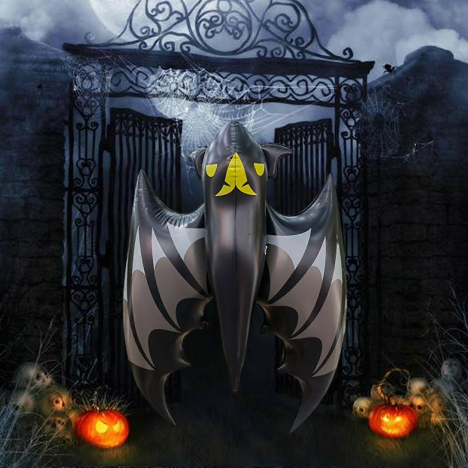 3ft Air Pumped Black Bat Inflatable Yard Decoration Halloween Party ...