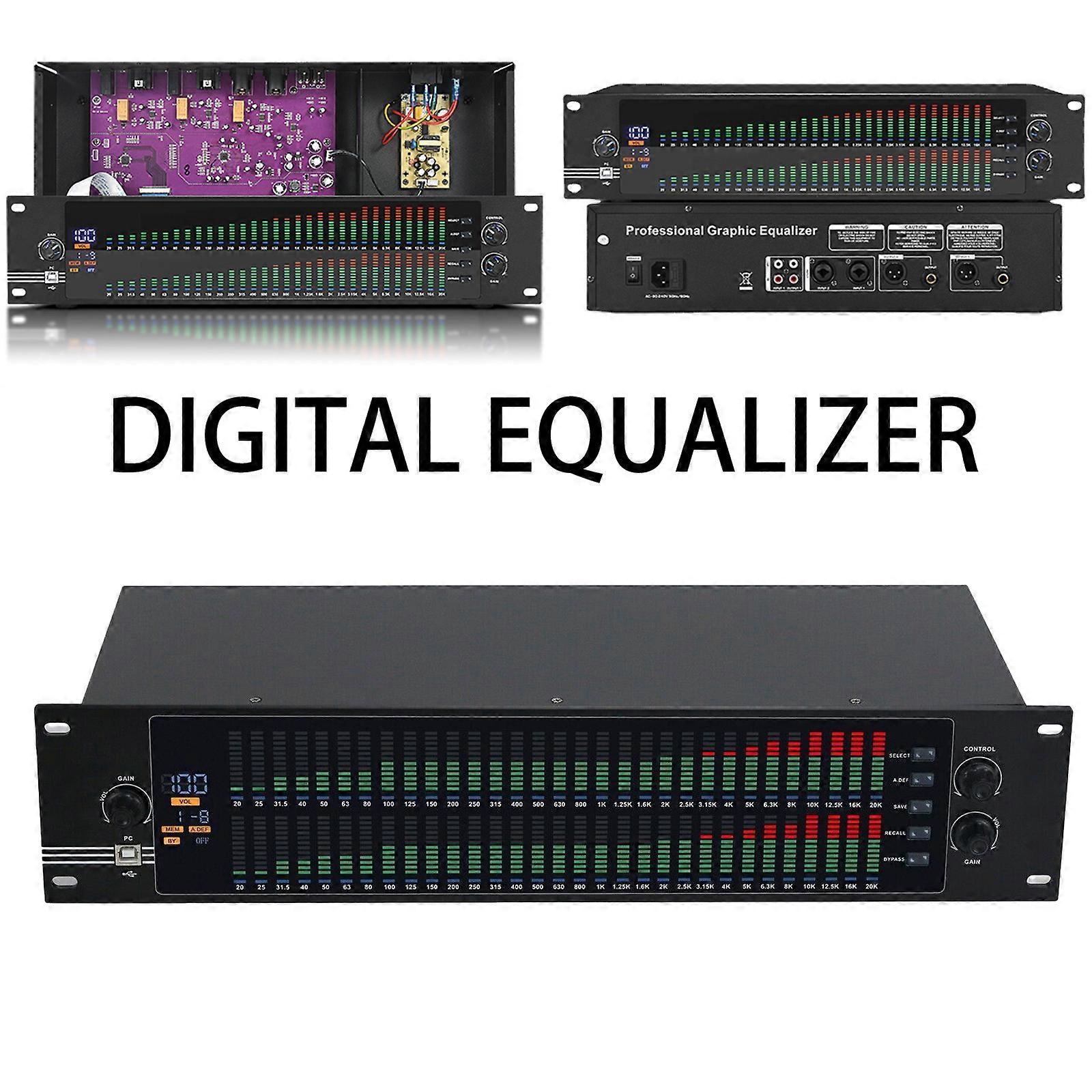 EQ-323 Dual 31-band Graphic Equalizer Spectrum Digital Equalizer for ...