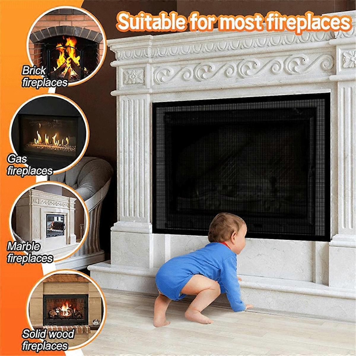 Fireplace Screen,Fireplace Screen Safe Mesh Gate,Fireplace Mesh Screen ...
