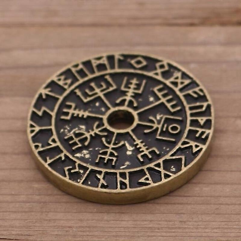 Vintage Viking Rune Compass Pendant Necklace High Quality Metal Pagan ...