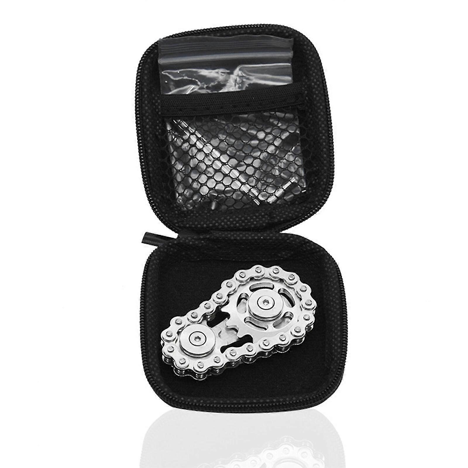 Bike Chain Gear Fidget Spinner Metal Sprocket - Stainless Steel Novelty ...