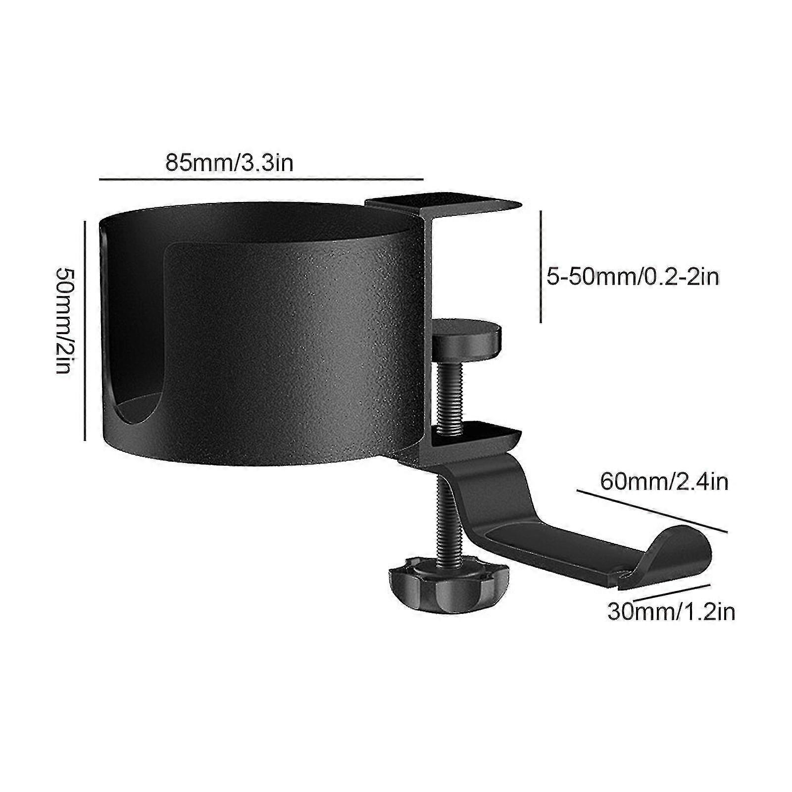 Desk Cup Holder With Headphone Hanger Anti-spill Cup Holder For Desk ...
