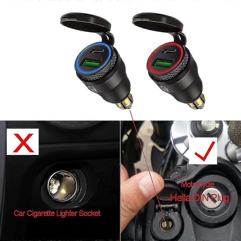 Waterproof Motorbike 12v 24v Qc3.0 Usb Type C Pd Fast Charger Power ...