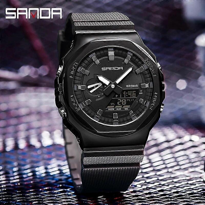 SANDA 3167 Nowy styl Męski wojskowy sportowy zegarek na rękę Stal ...