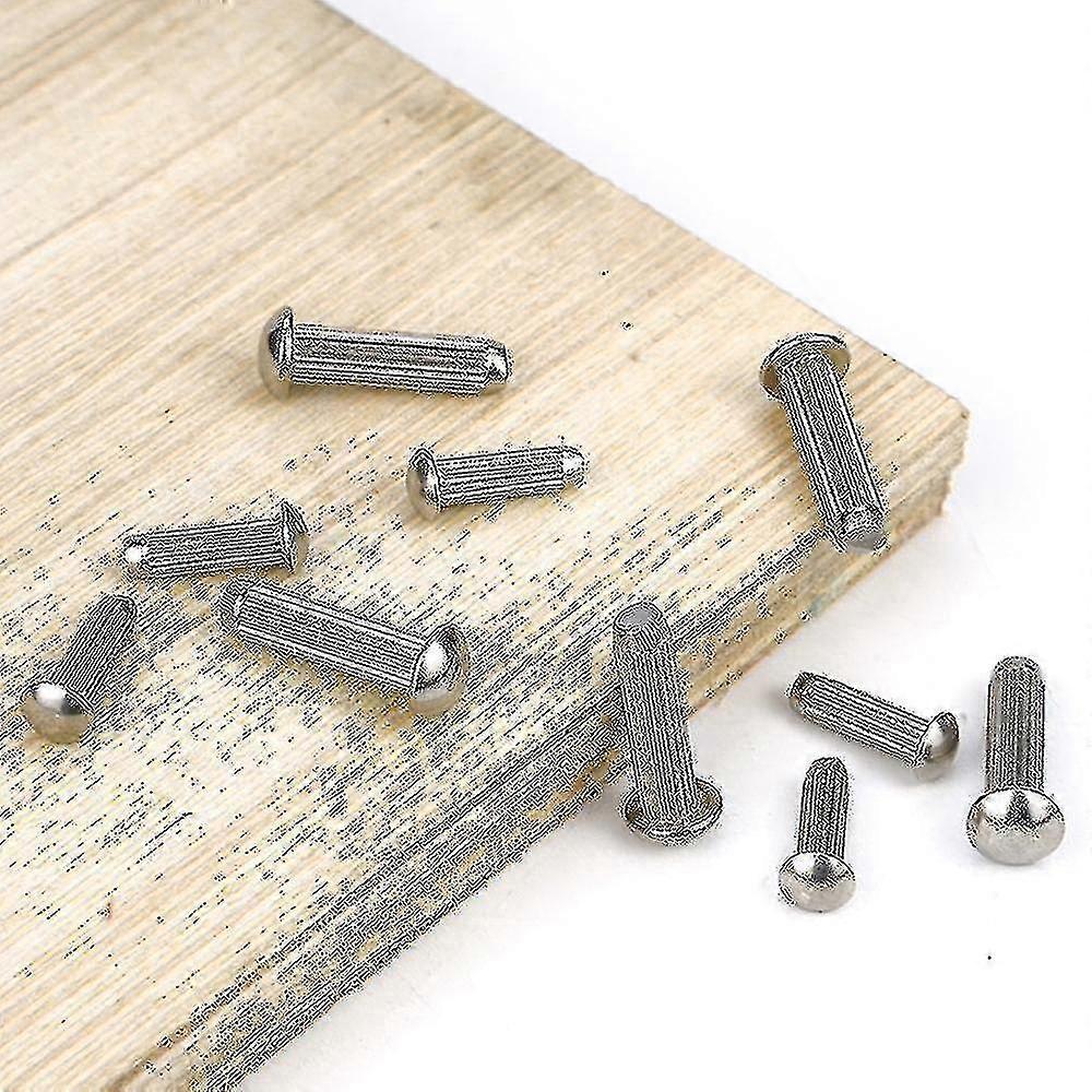 250pcs Solid Rivets Set Stainless Steel Knurled Rivets Iron Half Round ...