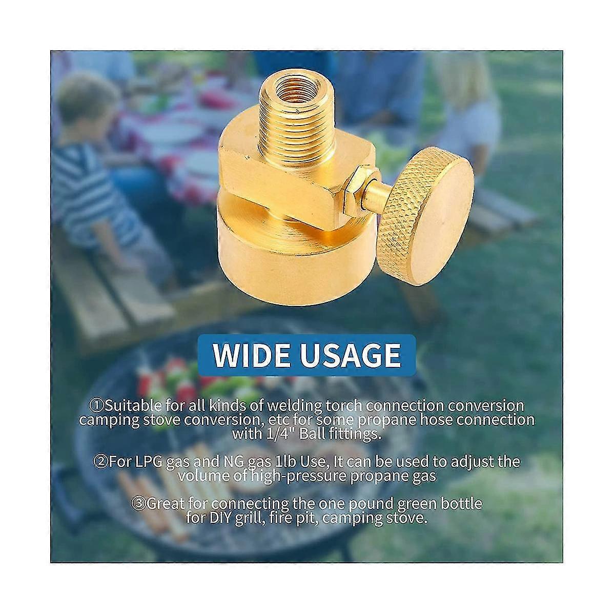 Brass 1LB Propane Gas Disposal Cylinder Bottle Adapter Valve +1/4 Inch ...