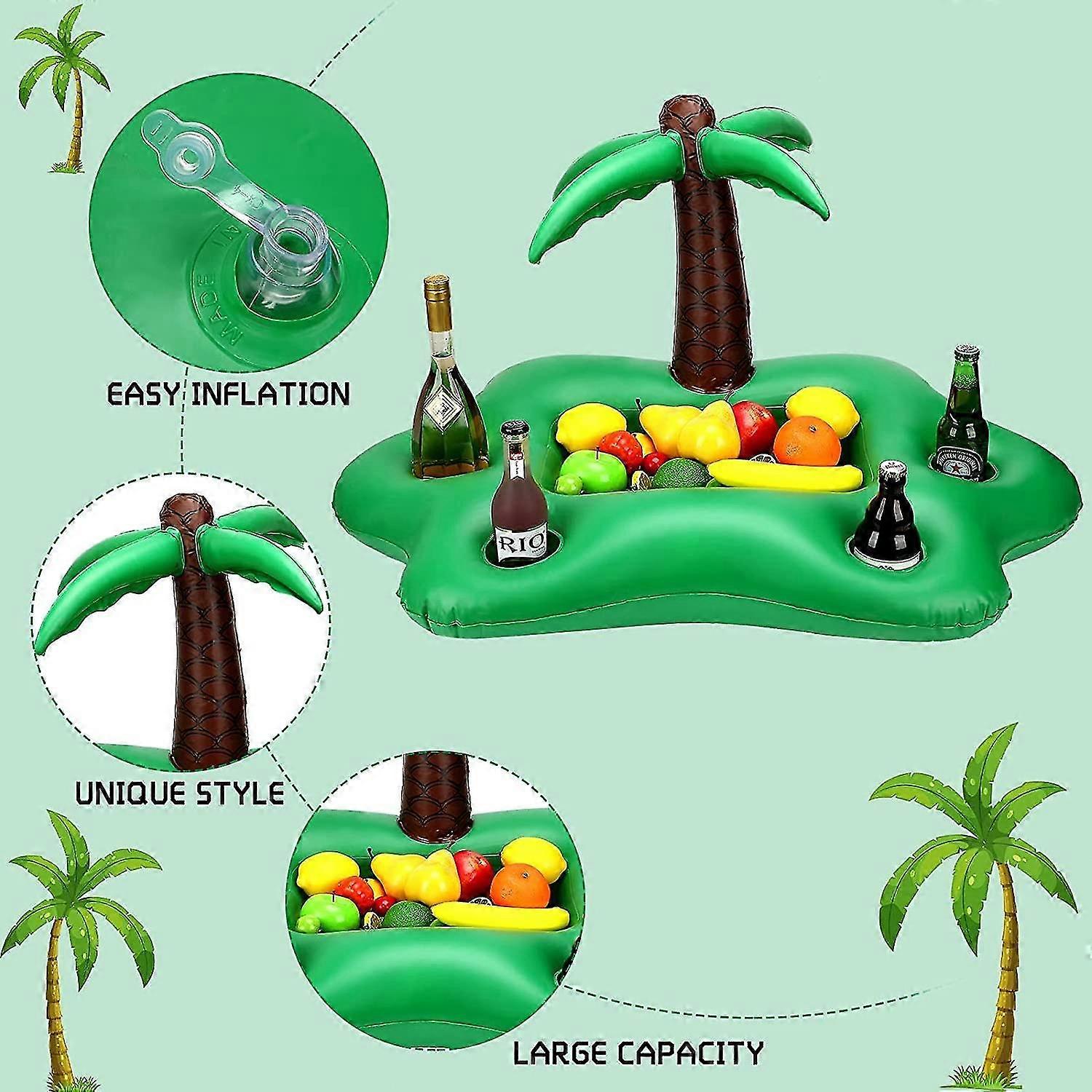 Pool Buoy,pool Floating Bar,cup Holder,inflatable Palm Tree Inflatable ...