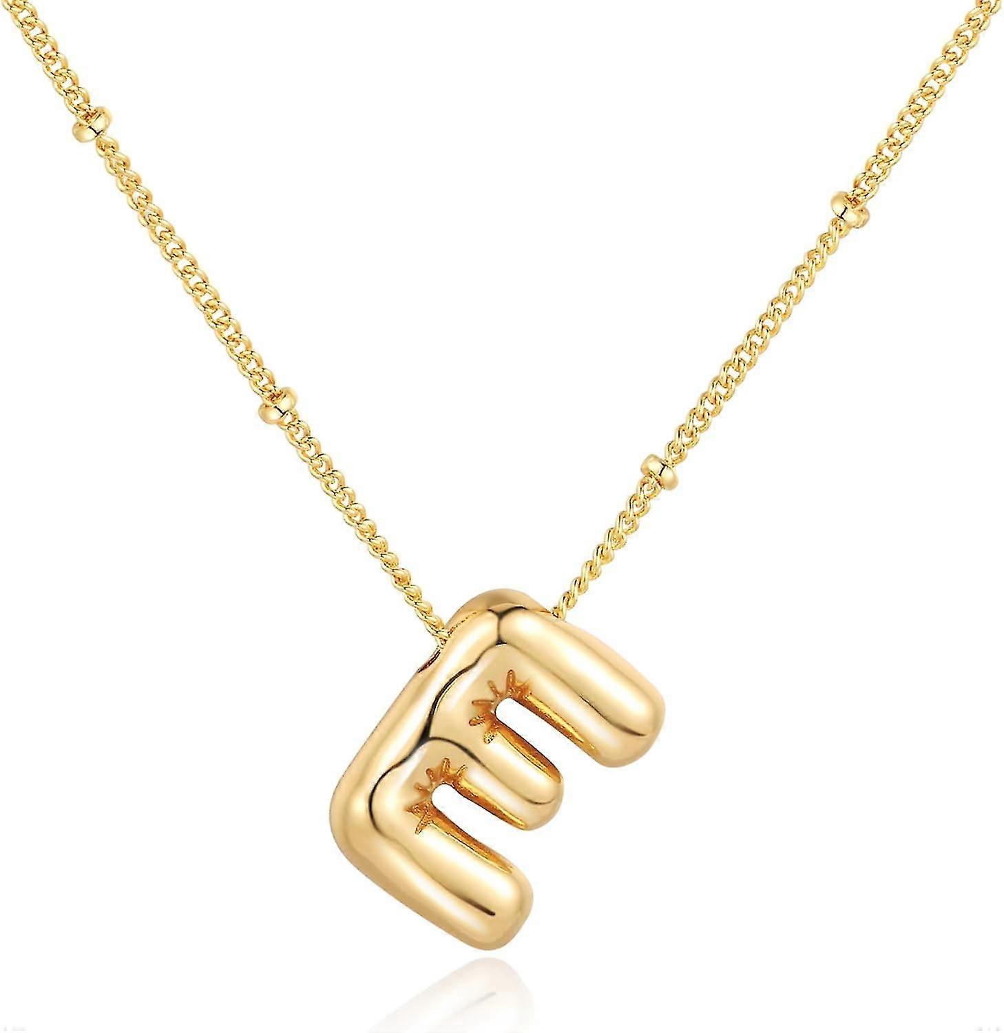 Bubble Letter Necklace Balloon Initial Necklaces For Women Girls Dainty ...