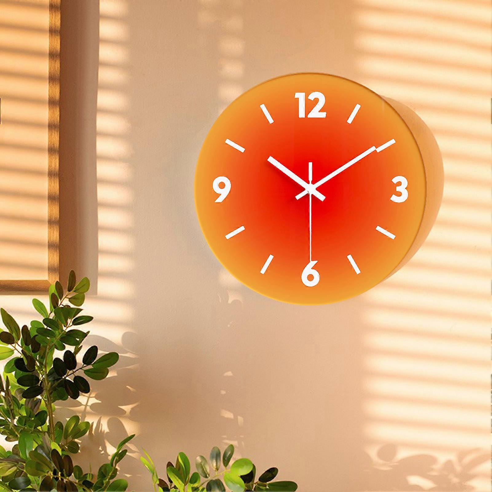 12" Battery Operated Wall Clock Tempered Glass Quiet Quartz Non-Ticking ...