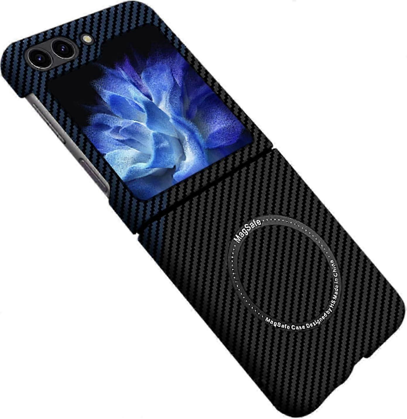Carbon Fiber Magnetic Case for Samsung Galaxy Z Flip 6, Compatible with ...
