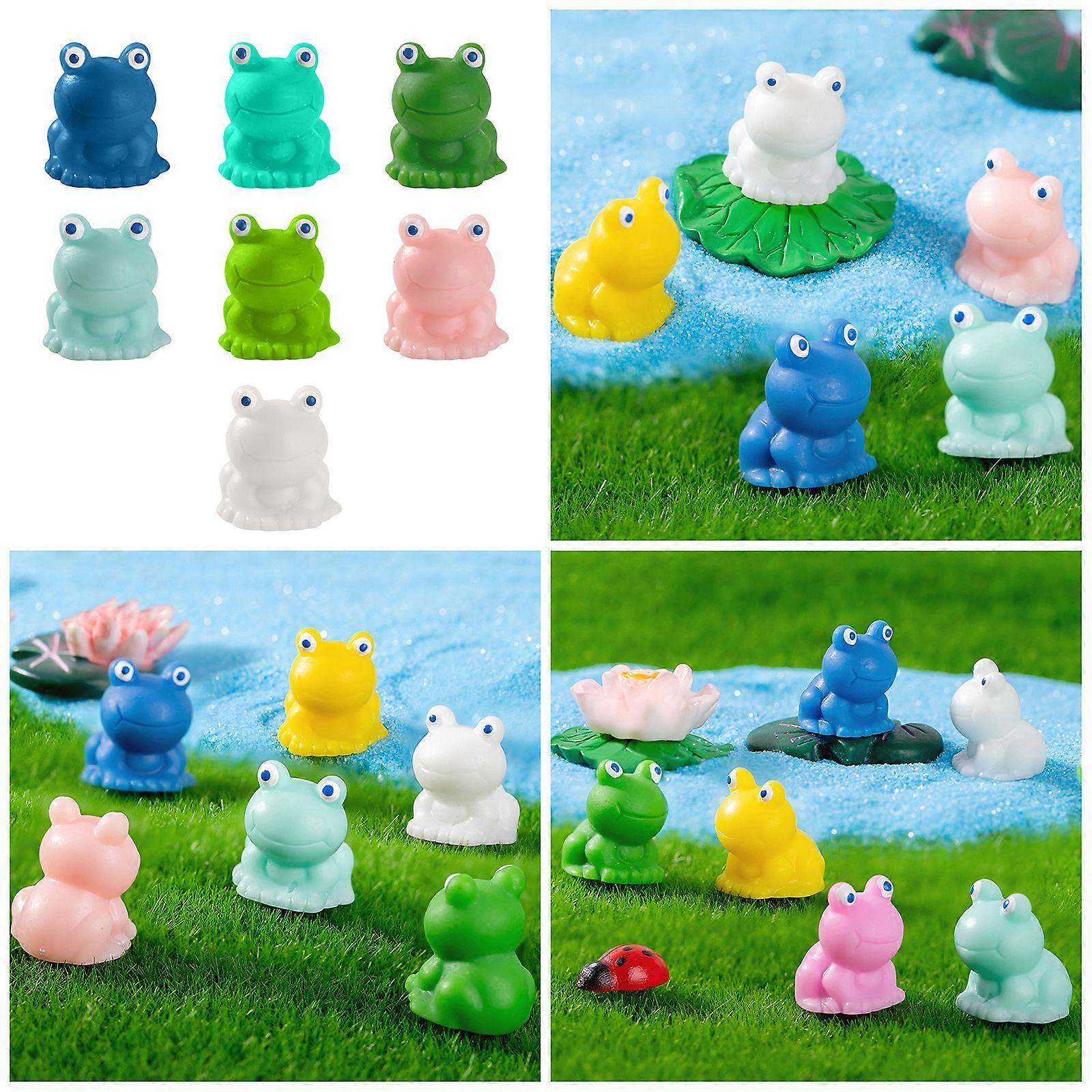 Mini Frog Garden Decor Green Frog Figurines Miniatures Tiny Plastic ...