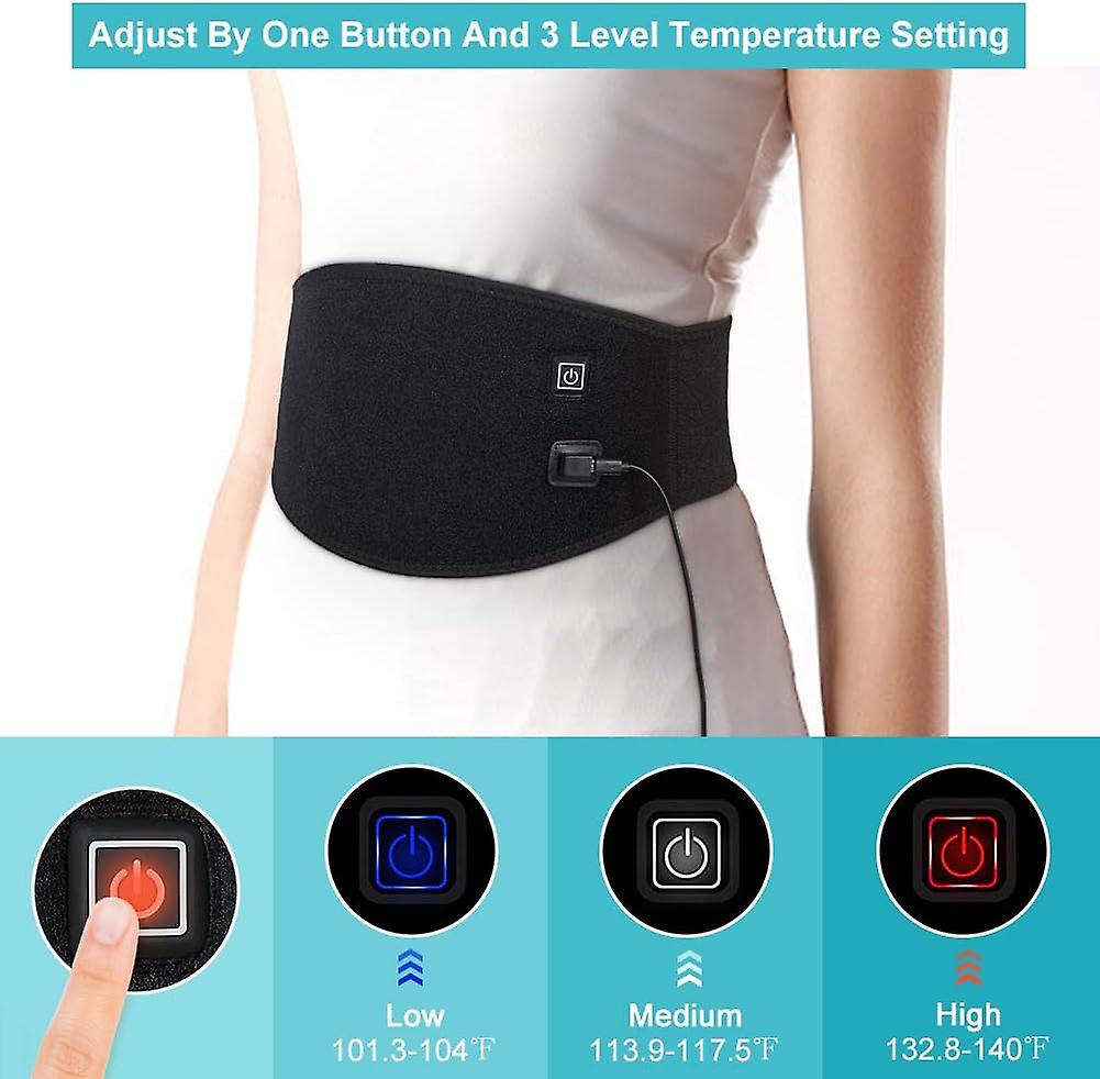 Heating Waist Belt, Lower Back Heat Pad Therapy Wrap Heated Support ...