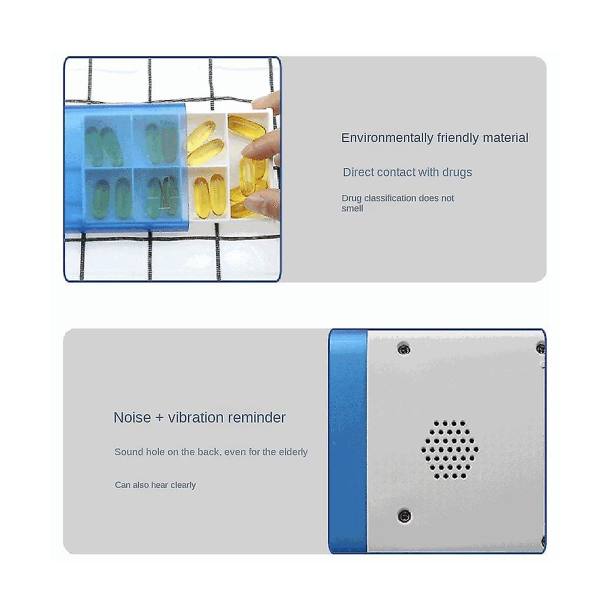 7 Grid Pill Box Medicine Storage Box Electronic Timing Reminder ...