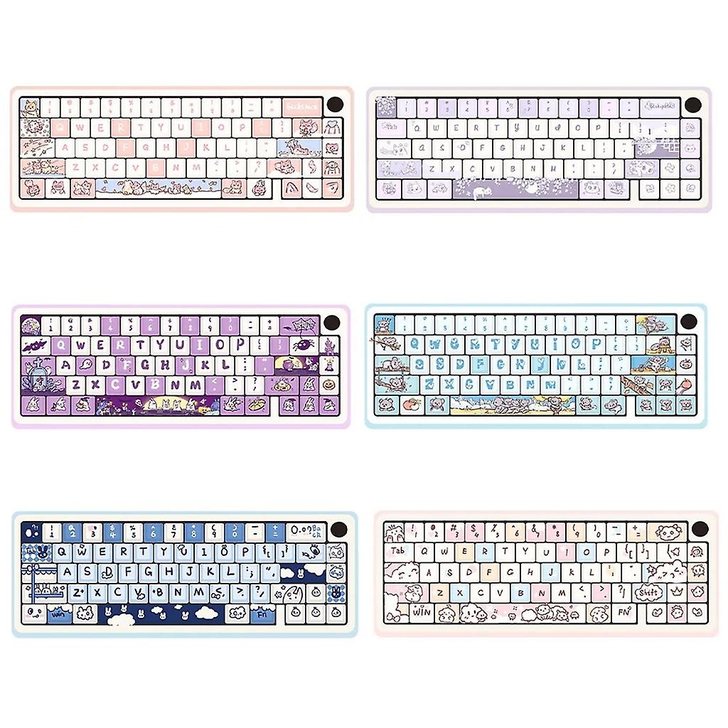 74 Key PBT MDA Profile Keycaps Dye Sublimation Process Cute Animal ...