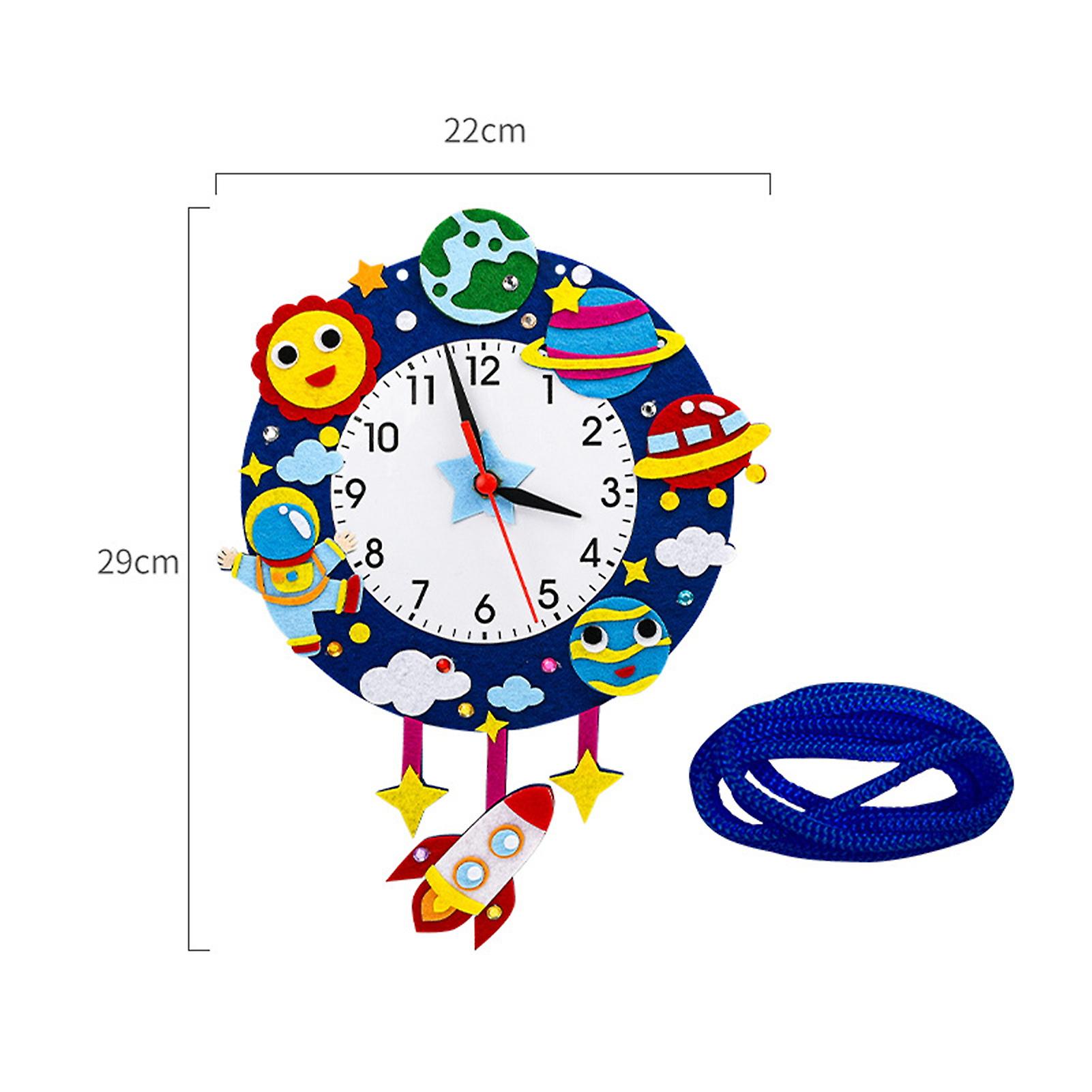 Kids Handmade Clock Toy DIY Making Non-woven Clock Make Your Own ...