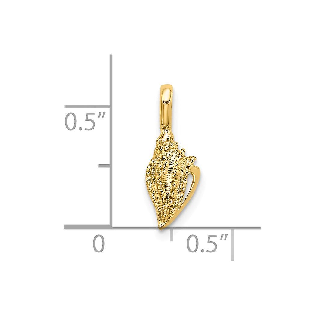 6mm 14k Gold Mini Conch Shell Open Side With Fixed Bail Charm Pendant ...