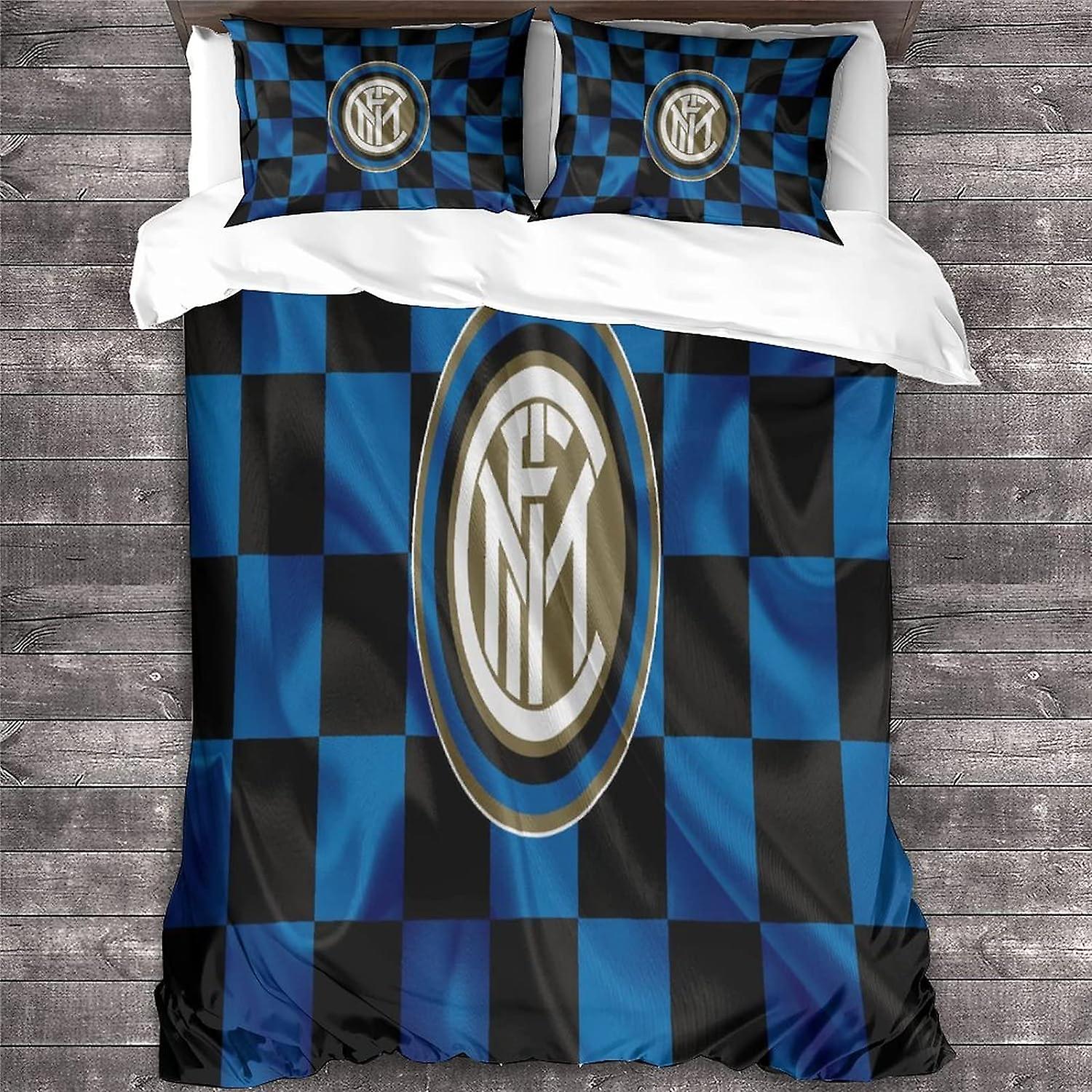 HOUKIG Bedding Inter Milan Comforter Set 3D Printed Reversible Bed Cover, Super Club Pillowcase ...