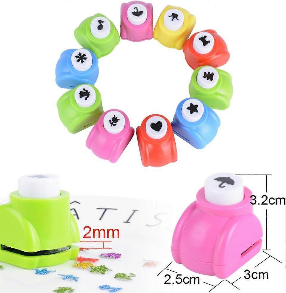 Set of 10 motif punches, paper punches, punch set in 10 different ...