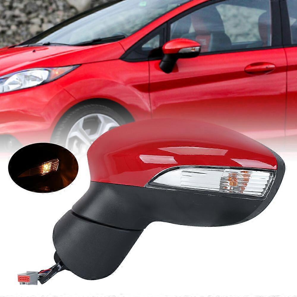 Left Side Red Manual Fold Door Wing Mirror W/Indicator For Ford Fiesta ...