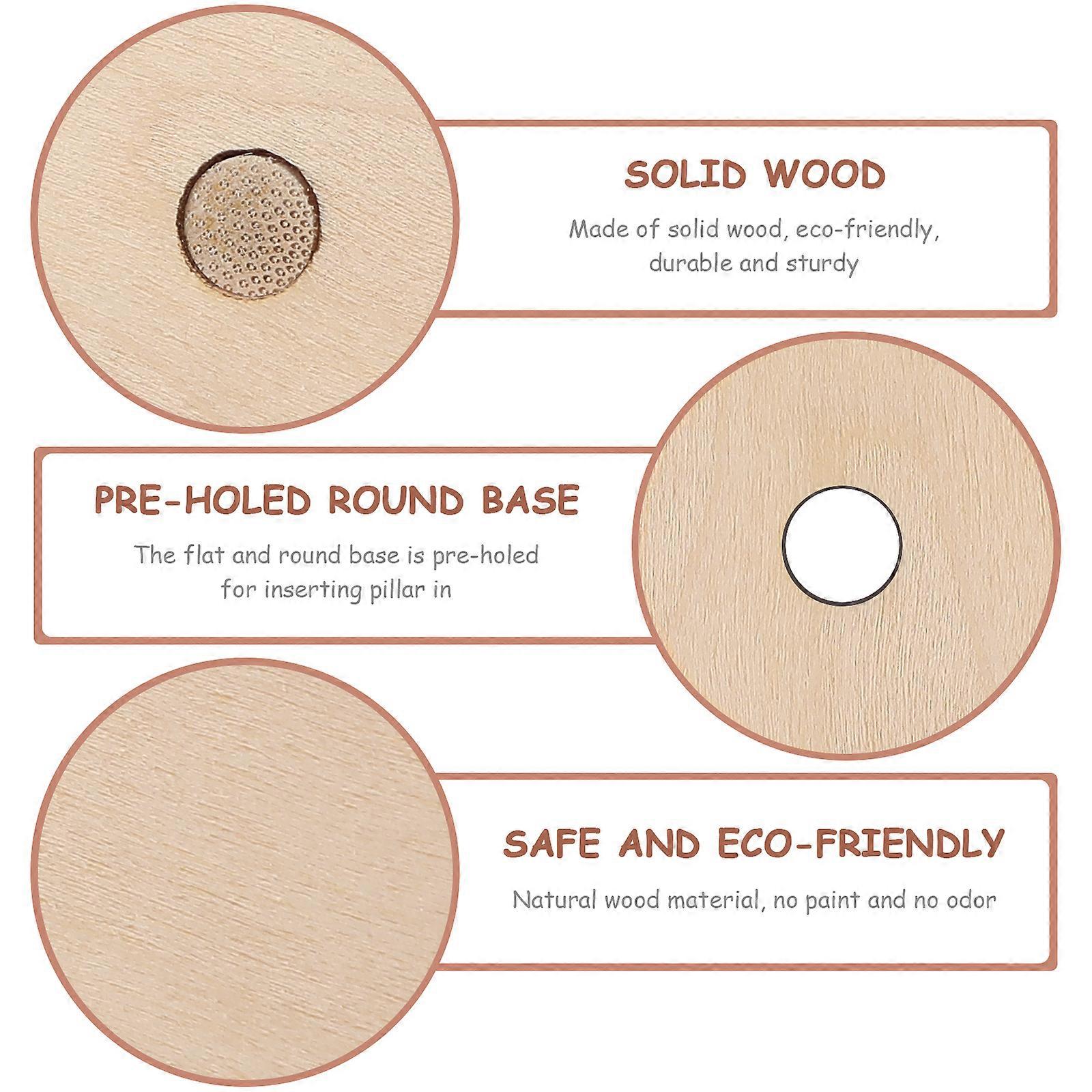 Amosfun 3pcs Wood Donut Stands Simple Structure Donut Bar Holder Wooden ...