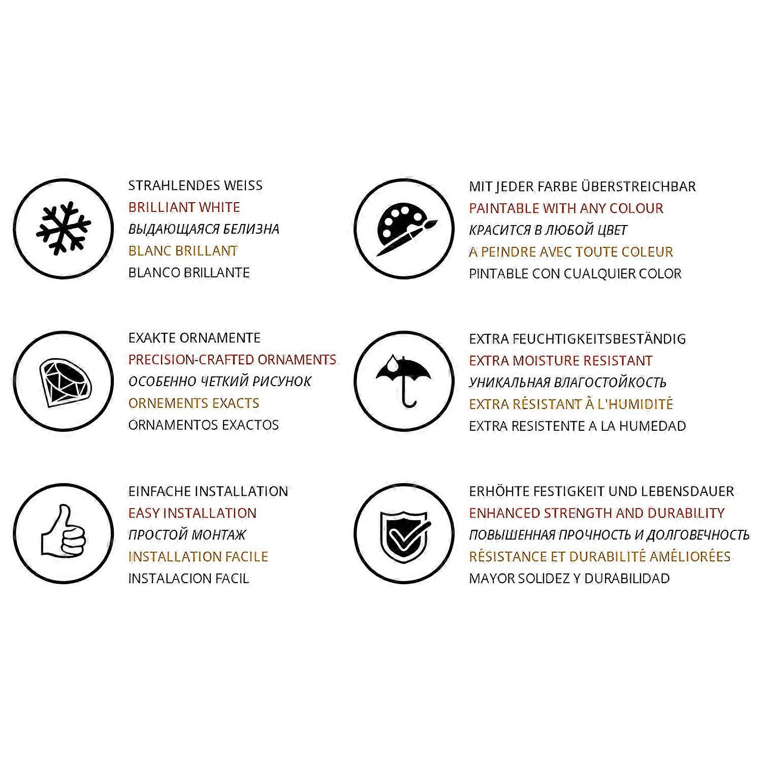 Profhome Decor 1 x Pilaster capital 121003 Profhome white Rigid ...