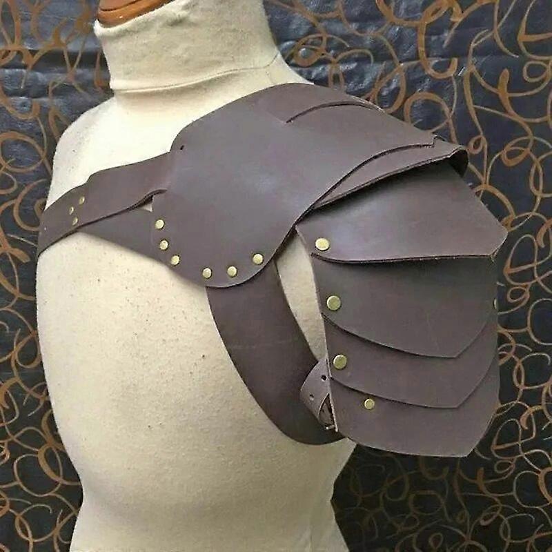Medieval Viking Knight Single Shoulder Armor PU Leather Pauldrons Roman ...