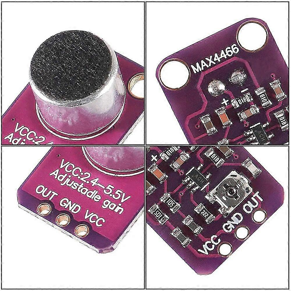 5Pcs GY-MAX4466 Electret Microphone Amplifier MAX4466 Module Adjustable Gain Breakout Board for ...