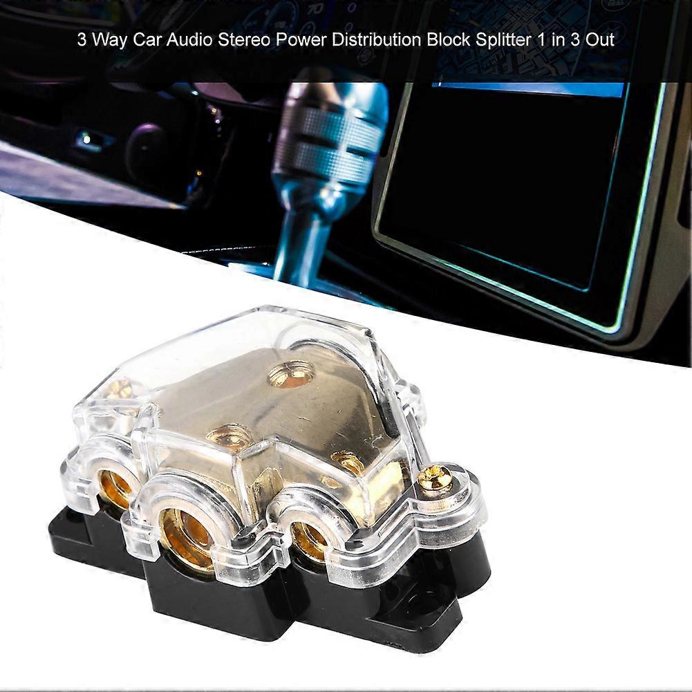 3 Way Car Audio Stereo Power Distribution Block Splitter 1 in 3 Out ...