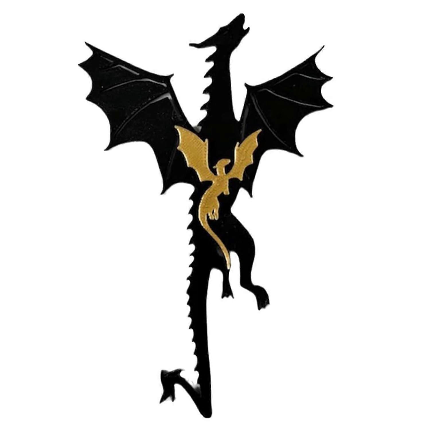 Dragon Bookmark Black And Gold Dragons With Sun And Clouds Bookmark ...