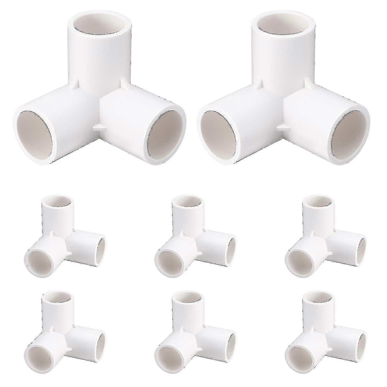 8pcs Pvc Pipe Connector 3-way Elbow Fittings For Pvc Furniture Pipe ...