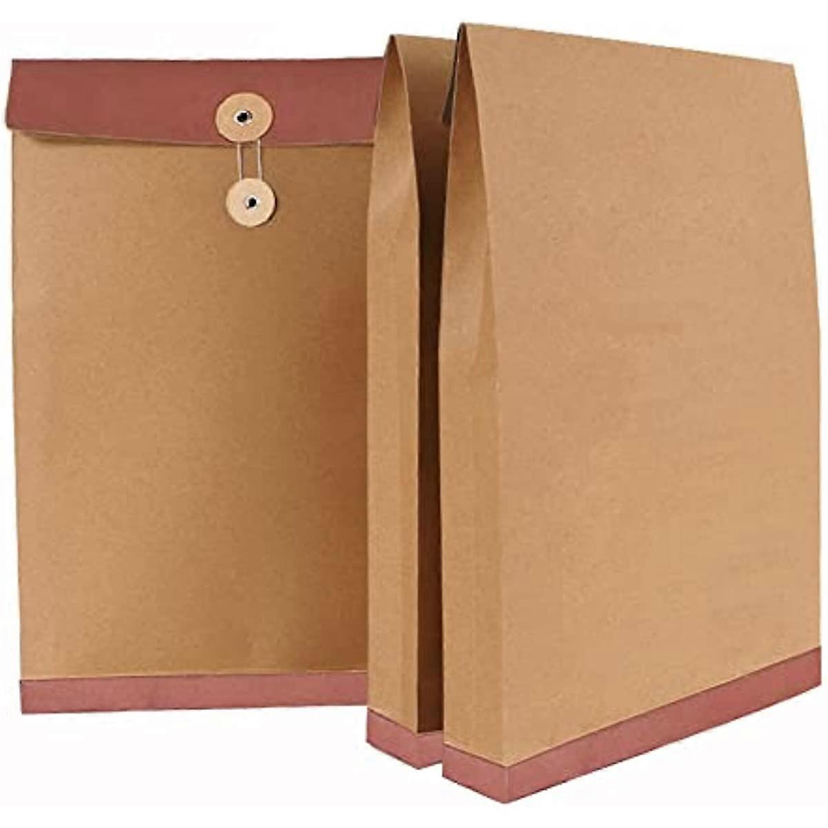 10pcs Large A4 Gussetted EnvelopesKraft Paper Document File Folders ...