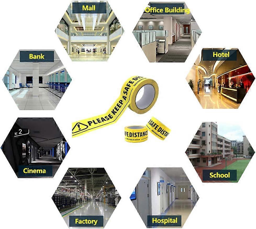 2 Rolls Social Distancing Tape Keep Your Distance Signage Caution Tape ...