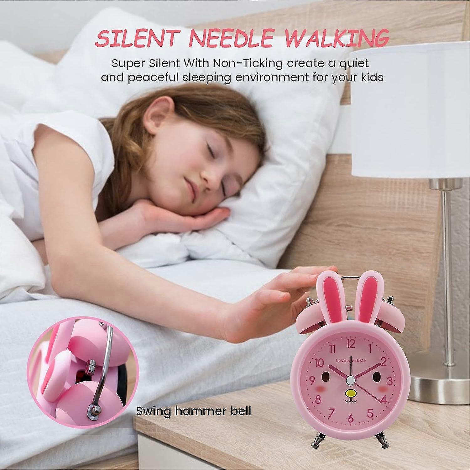 Rabbit Alarm Clock for Kids, Cartoon Cute Bunny Alarm Clock for Heavy ...