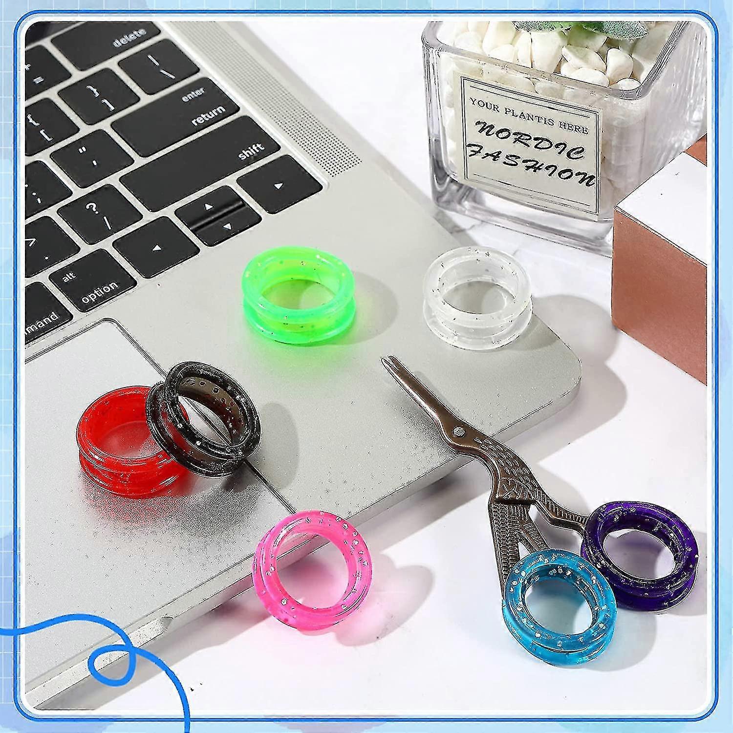 24pcs Soft Silicone Scissors Finger Rings Dog Grooming Pet Shears Ring ...