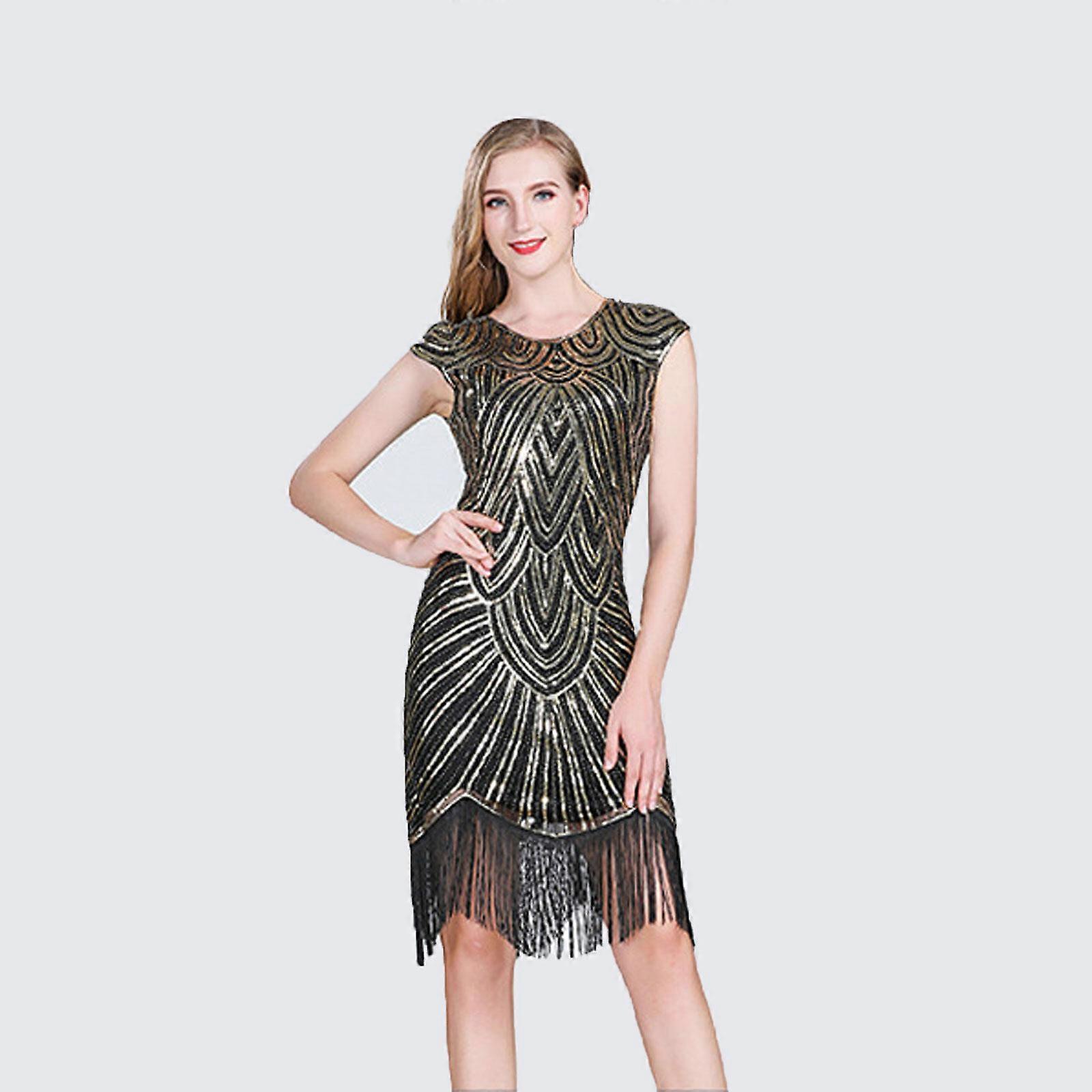 Womens Retro 1920s Style Dress Sequin, Round Neck, Theme Party Dresses ...