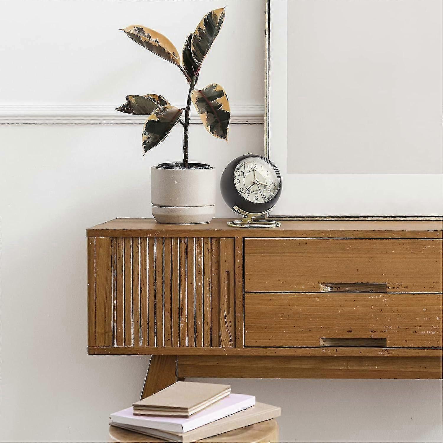 Desk Clocks Battery Operated, Silent Alarm Clock for Bedrooms, Retro ...