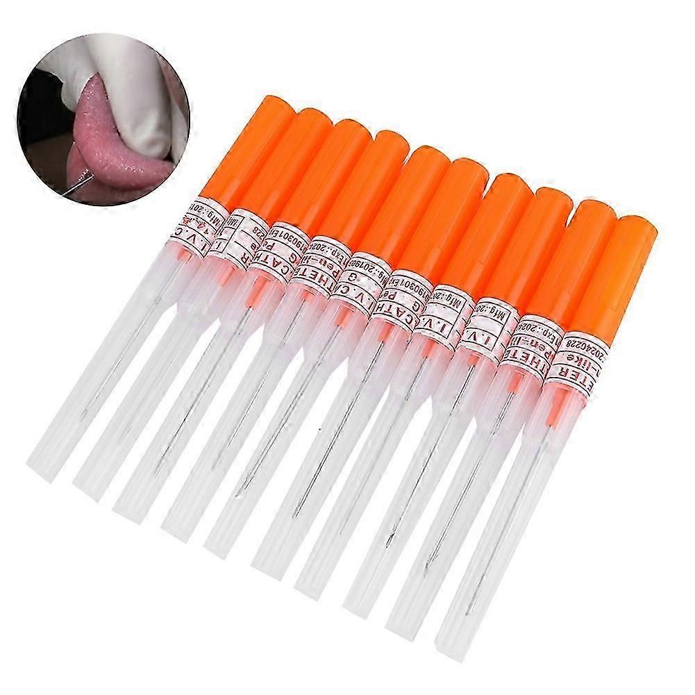 10Pcs Disposable Sterile Body Tattoo Piercing Needles for Nose Ear Lip ...