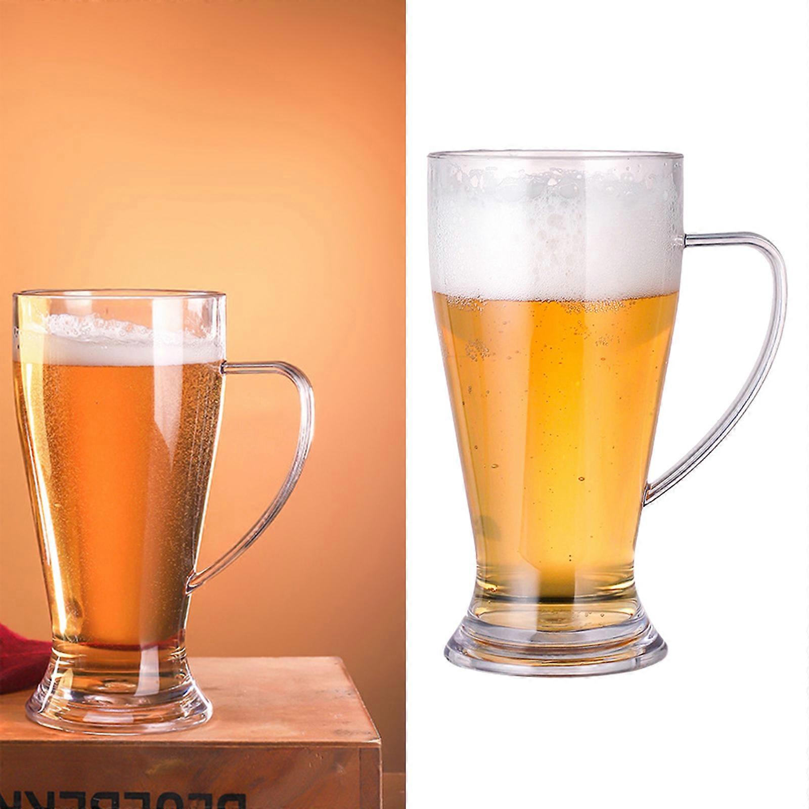 Unbreakable Acrylic Beer Mug Shatterproof Drinking Cup with Handle Milk ...