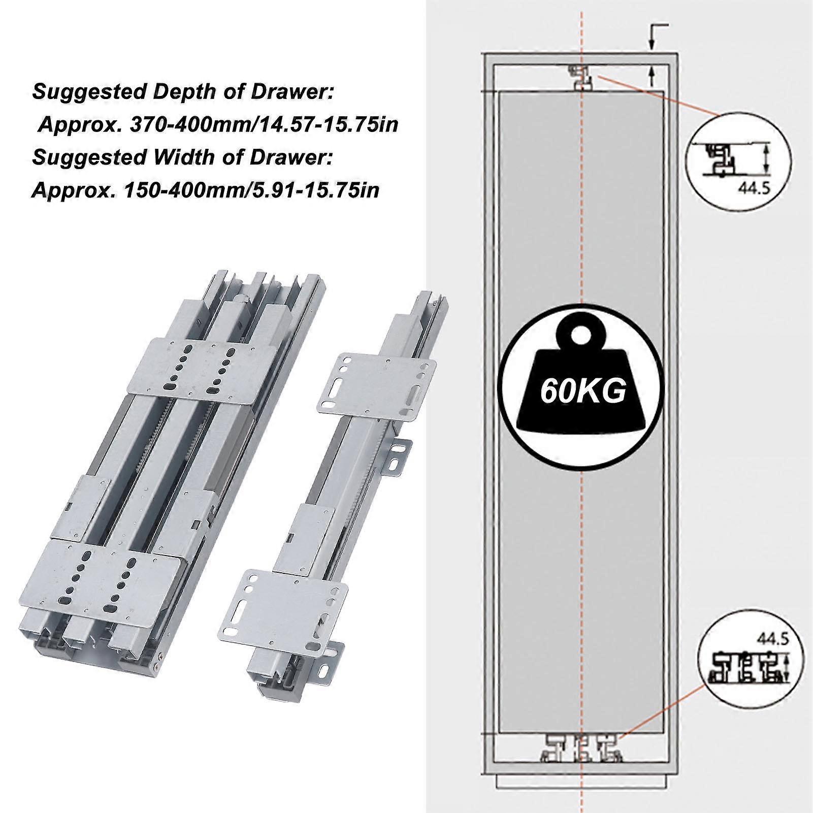 Set Drawer Slide 60kg Load Bearing Damping Drawer Slider Guide Rail ...