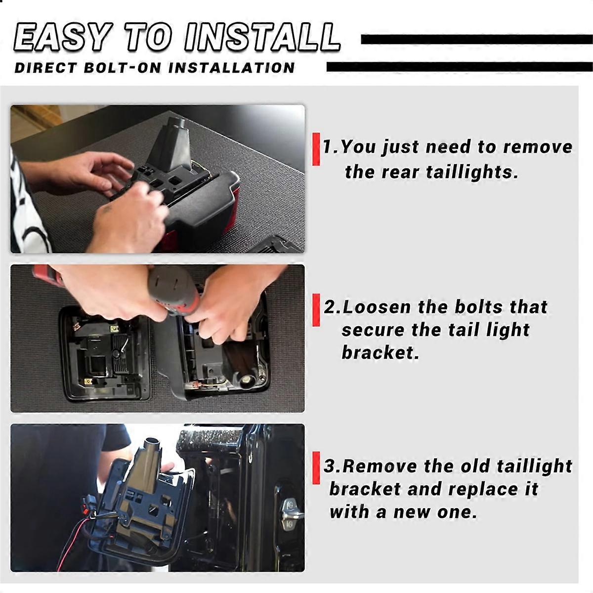 Tail Light Brackets for Jeep Wrangler JL 2018-2024 Rear TailLight Mounts Kits Tail Lamp Holder 1 ...