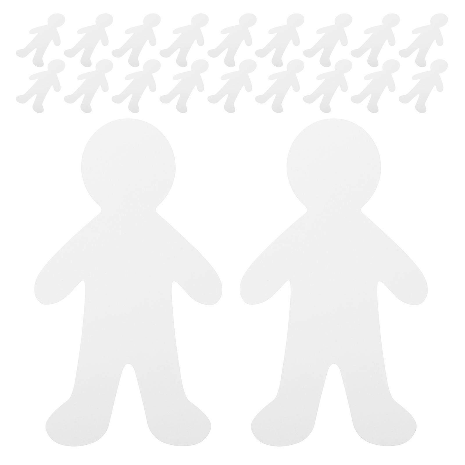 20pcs White Paperboard People Cutouts Blank Human Shapes Children's ...